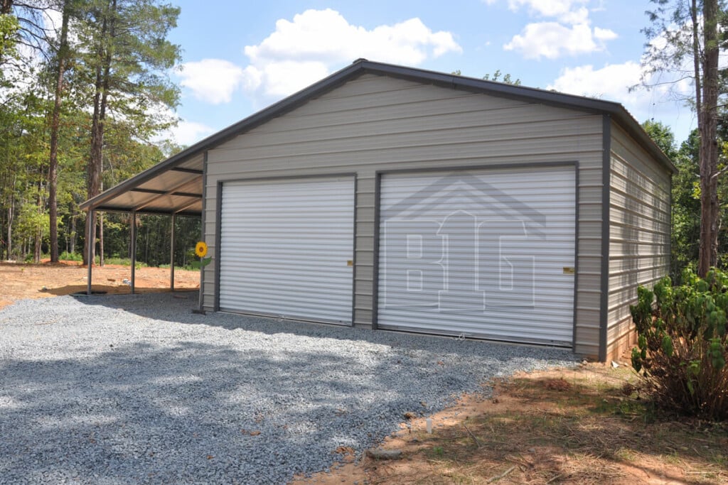 The Melanie Garage Enclosed Lean To 28x35x12/7 - Big Buildings Direct